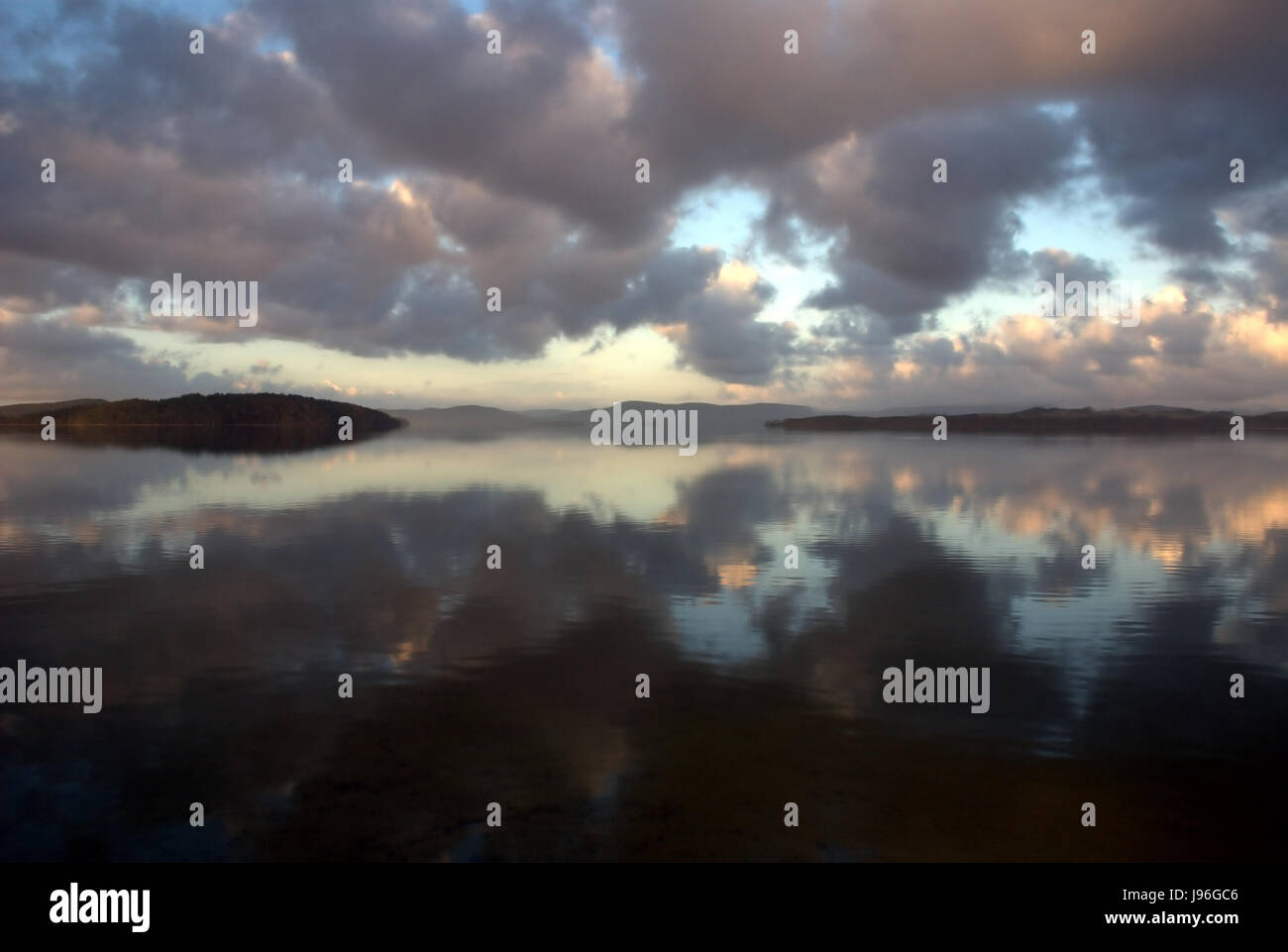 reflection, mirroring, cloudy, salt water, sea, ocean, water, nature ...