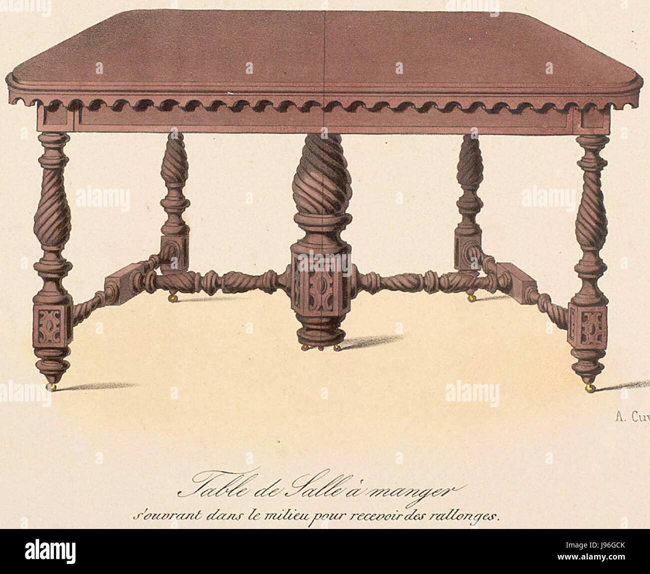 Table Louis XIII style 02 Stock Photo - Alamy