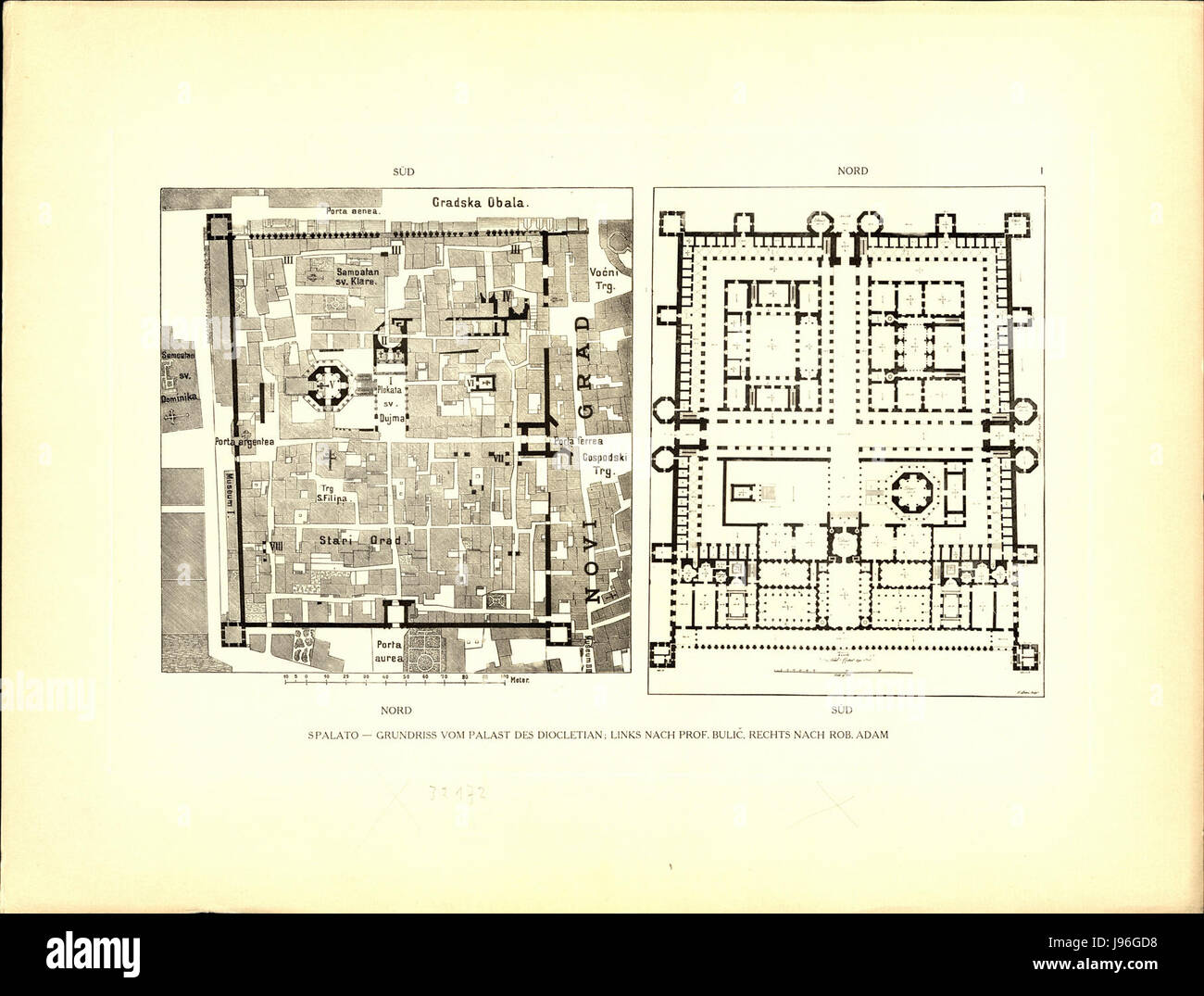 The 'Tafel 001' depicts a plan of the Emperor's Palace in Split ...