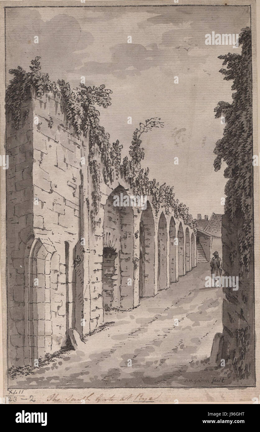 'The South Gate at Rye,' painted by Samuel Hieronymus Grimm, is a ...