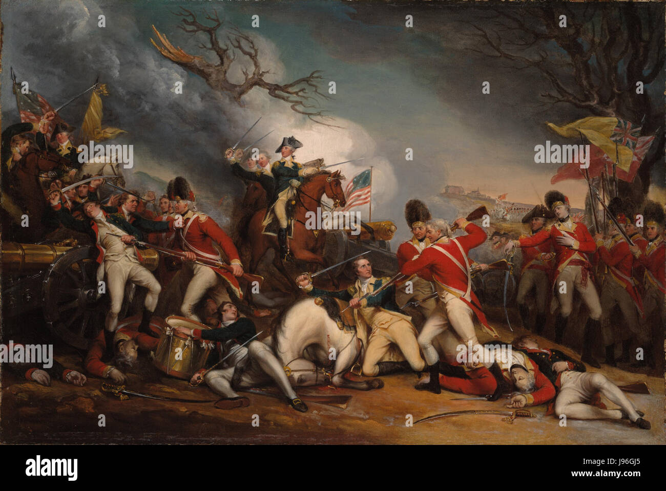 This historical scene depicts the death of General Hugh Mercer during ...