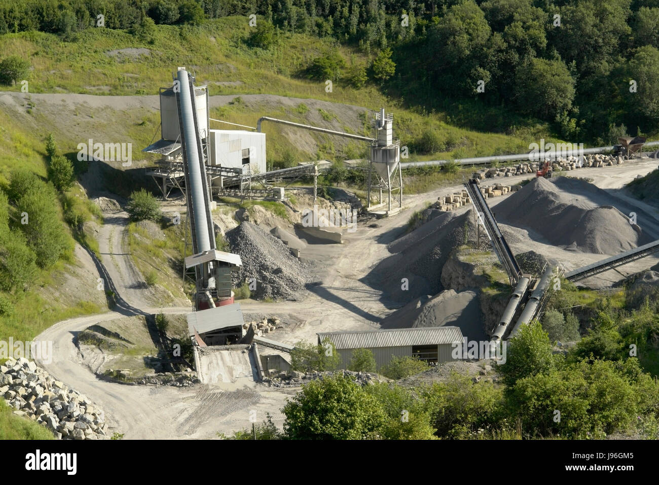 gravel, surface mining, quarry, gravel pit, heap, pile, tree, stone ...