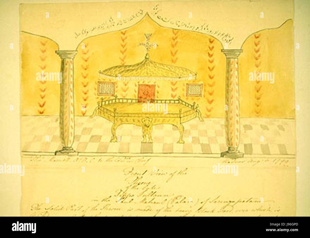 The throne of Tipu Sultan, located in the Palace of Seringapatam, India ...