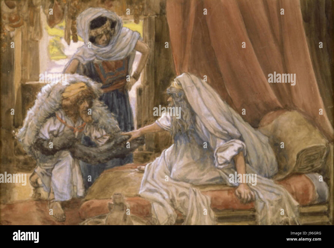 This artwork by James Tissot depicts the biblical scene of Jacob ...