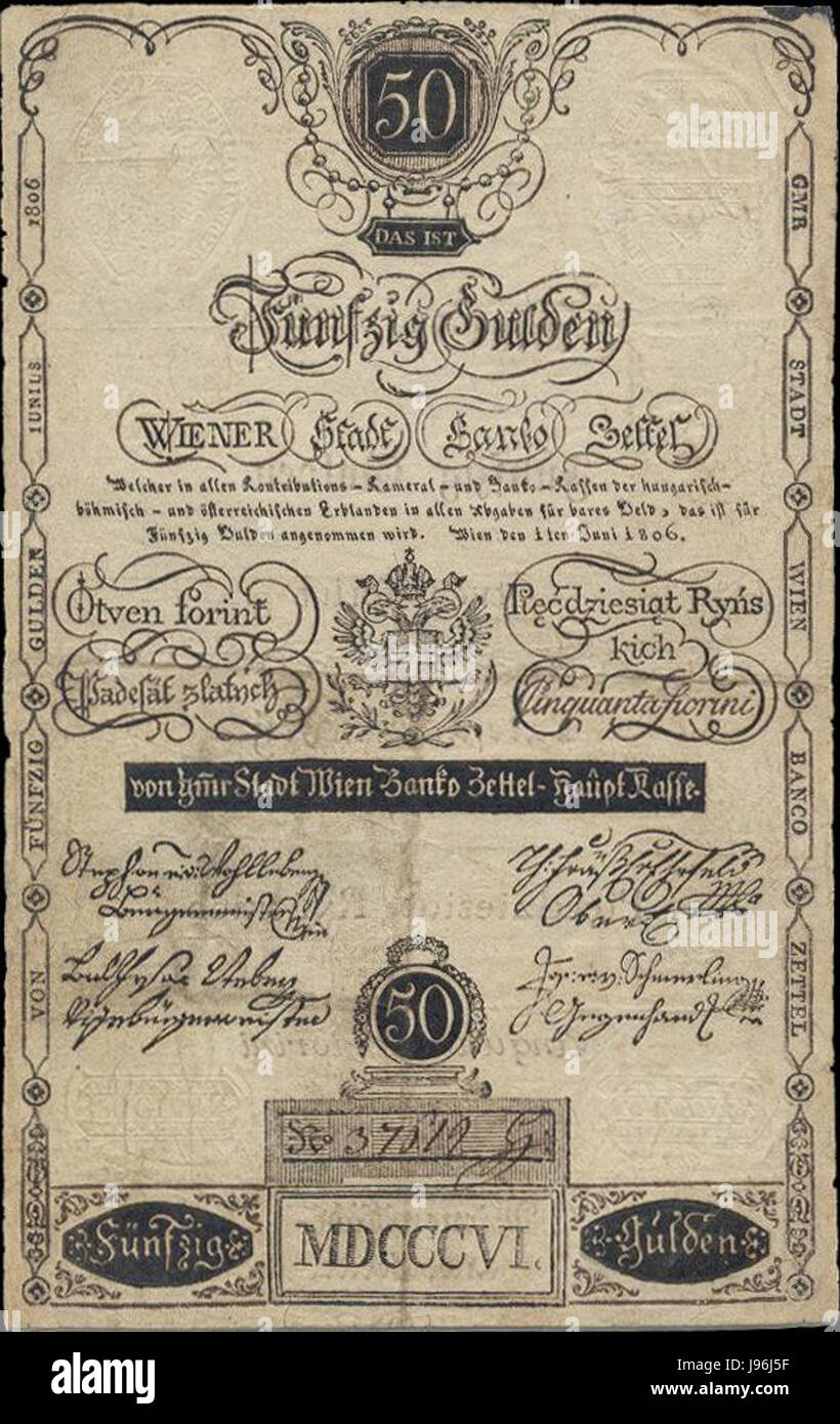 The obverse side of the 1806 WSB 50 Gulden coin features intricate ...