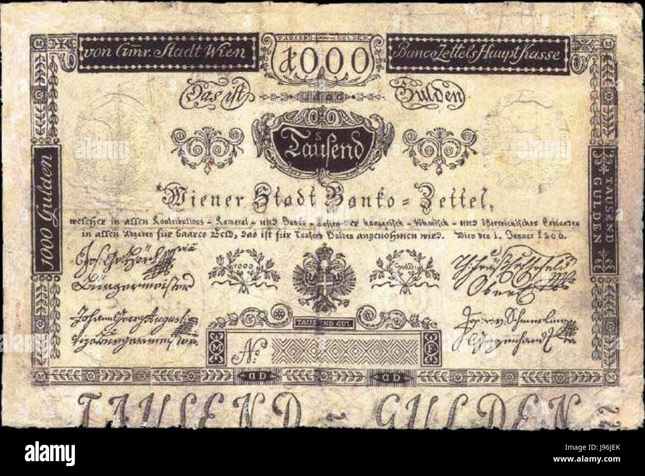 WSB 1000 Gulden 1800 obverse Stock Photo - Alamy