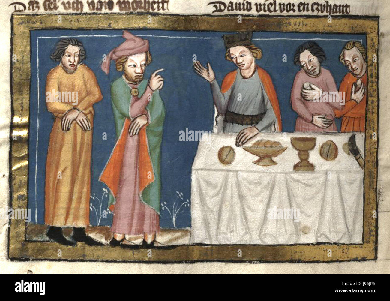 Weltchronik Fulda Aa88 233v detail Stock Photo - Alamy