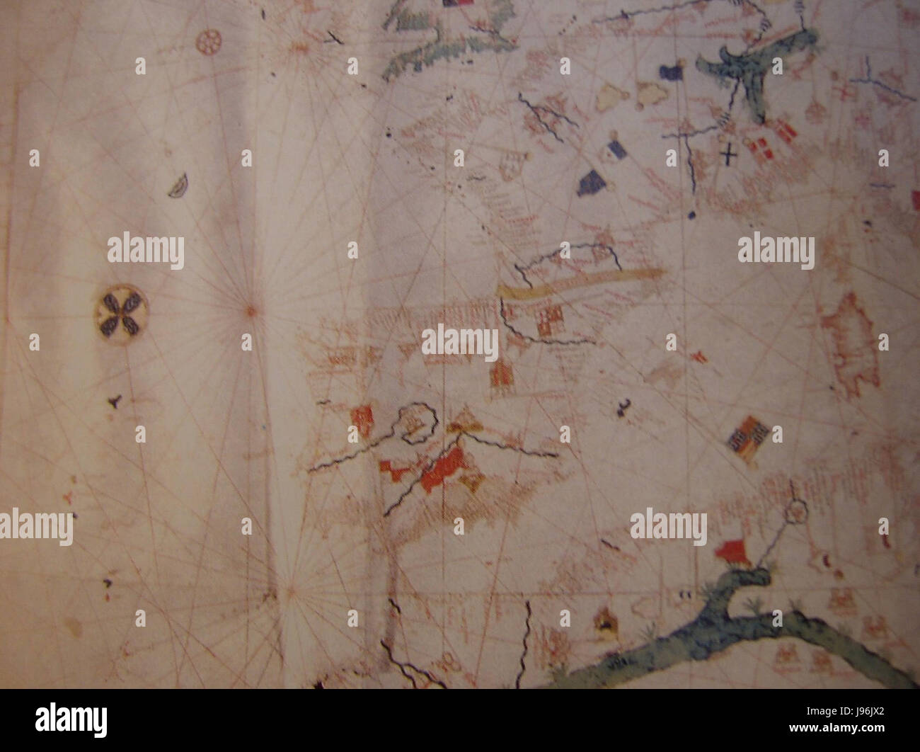 This is a detailed representation of a Western European portolan chart ...