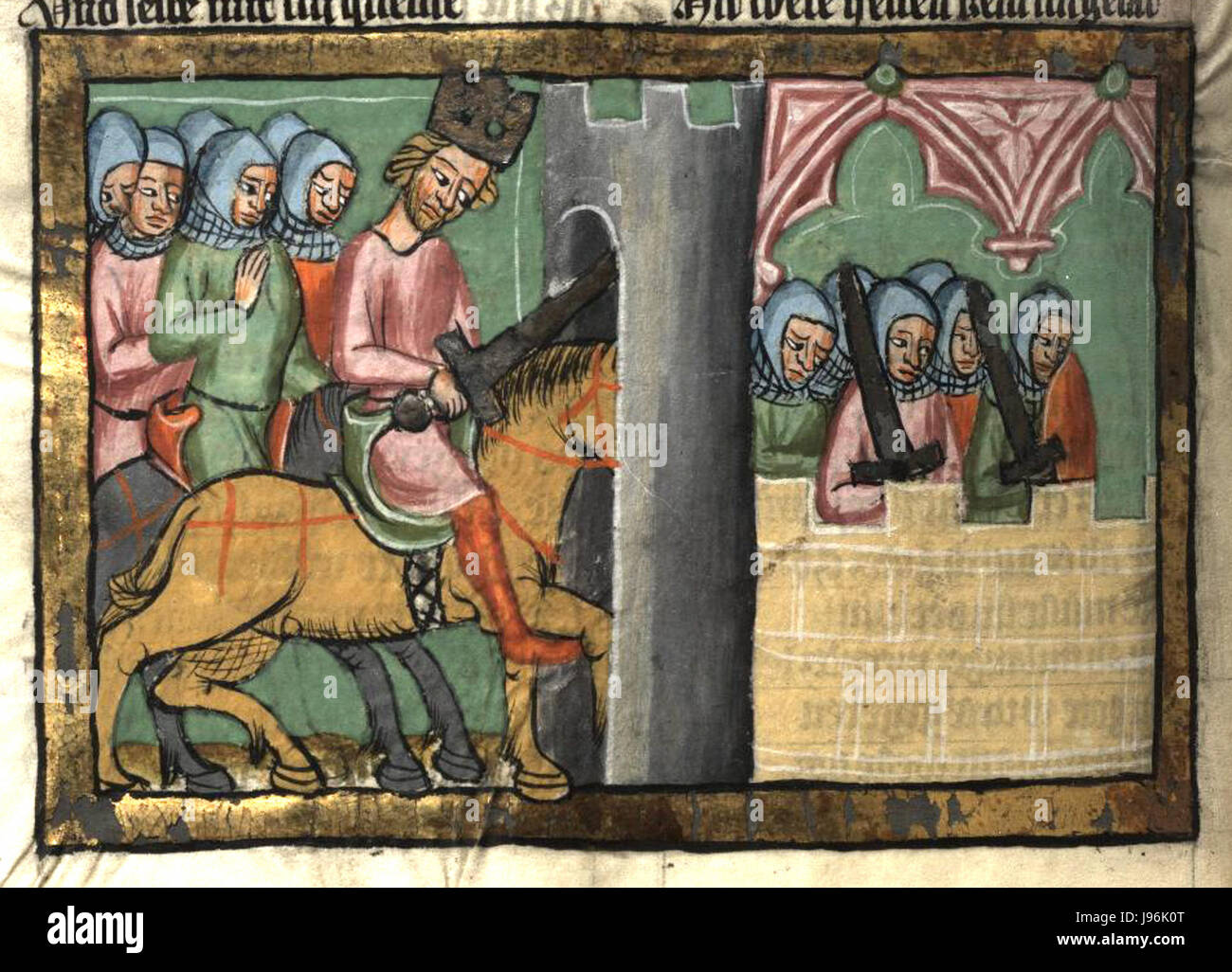 Weltchronik Fulda Aa88 276v detail Stock Photo - Alamy