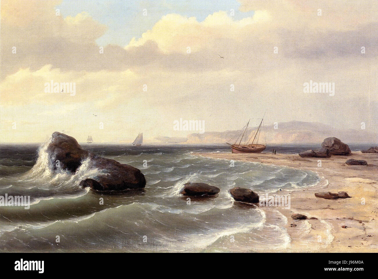 'An American Shore Scene' by Thomas Birch, 1827 Stock Photo - Alamy