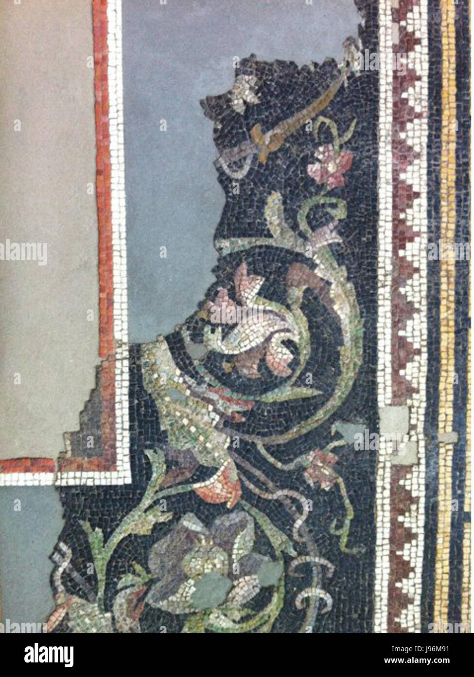 Rinceaux and Meander, 1st Century C.E. Mosaic, Davis Museum Stock Photo ...