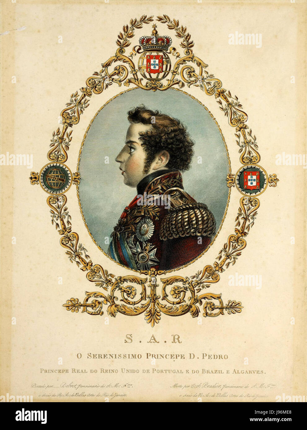 Pedro I, depicted by Debret in 1818, is a historical portrait of the ...