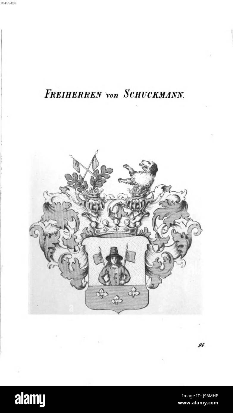 'Schuckmann Tyroff AT' features a black and white drawing of a coat of ...