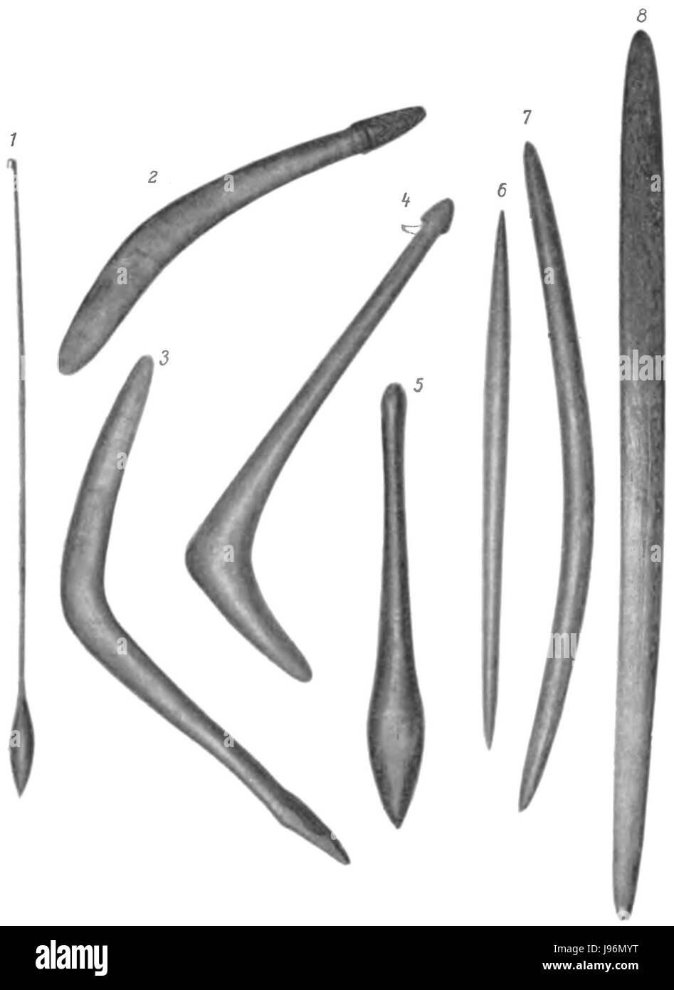 Native tribes of South East Australia Fig 12 Native weapons Stock Photo ...