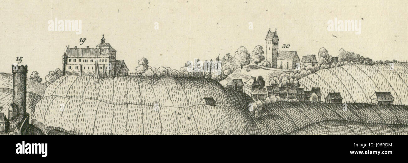Pieter van der Aa's 18th-century map of Ravensburg, Veitsburg, and St ...