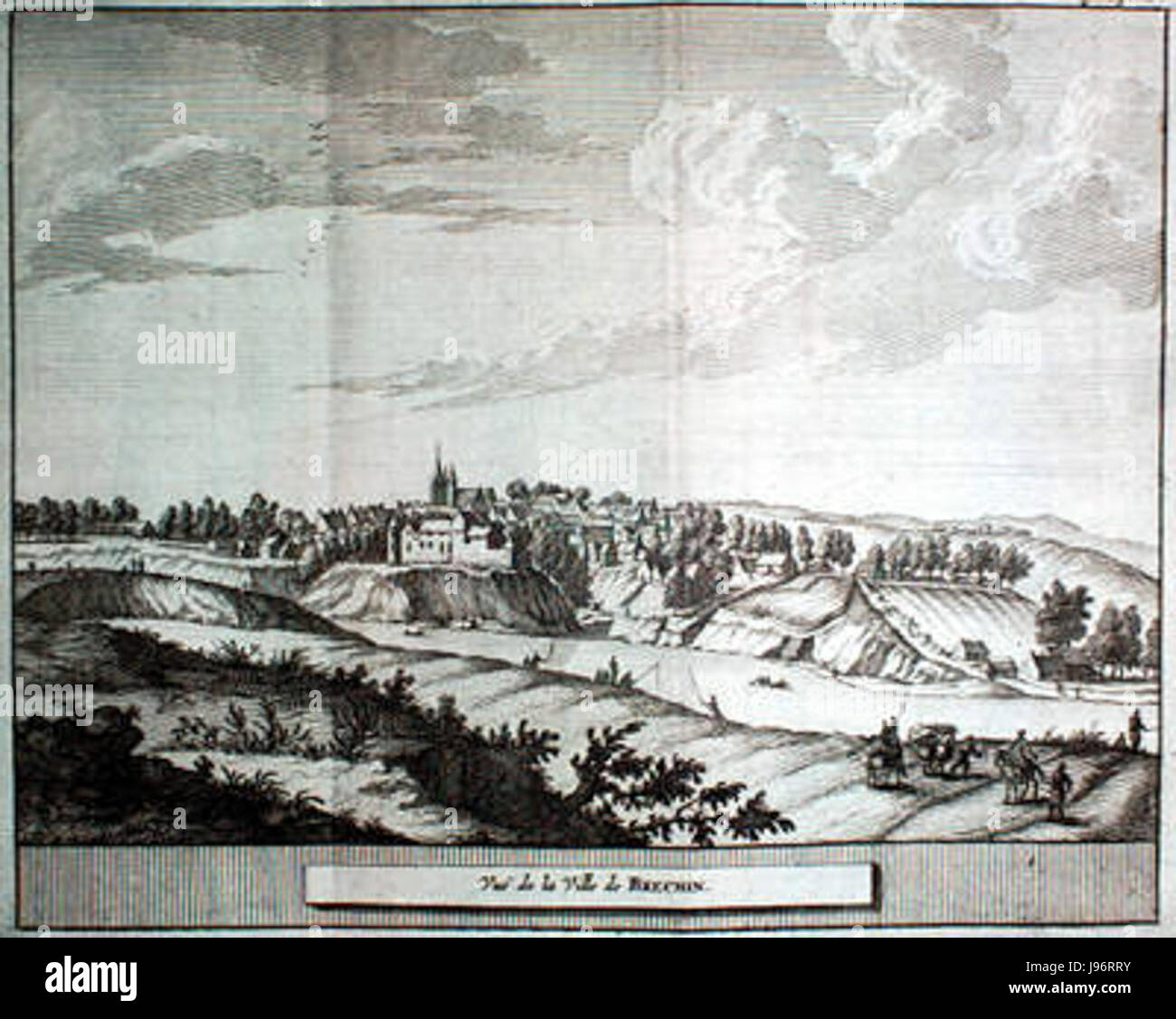 Pieter van der Aaâ€™s map of Brechin from 1727, depicting the ...