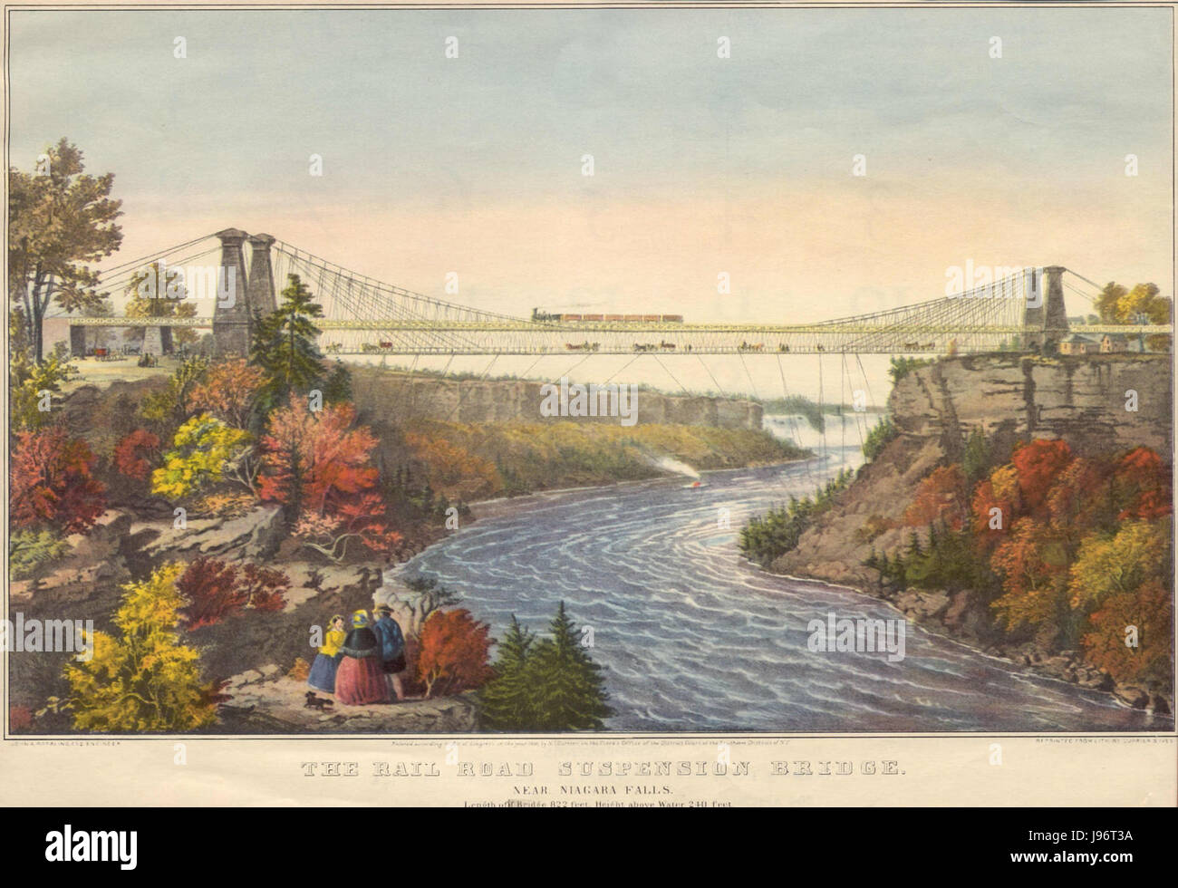 The Rail Road Suspension Bridge near Niagara Falls is an iconic ...