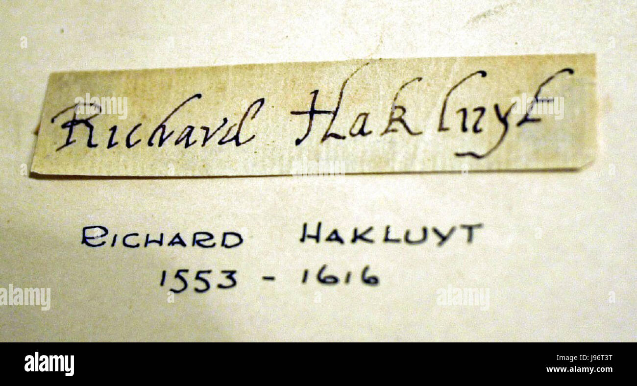 The 1589 signature of Richard Hakluyt appears in *The Principal ...