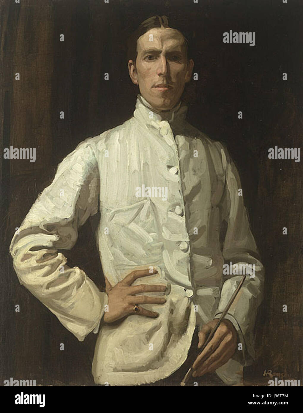 Ramsay Self Portrait in White Jacket Stock Photo - Alamy