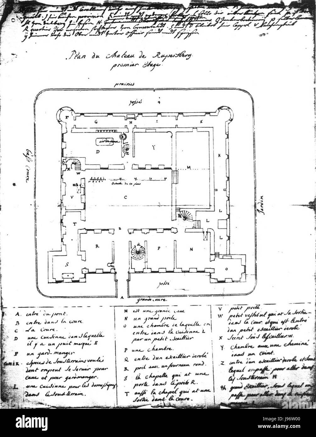 The Ruppertsberg Schlossplan is a detailed architectural plan of ...
