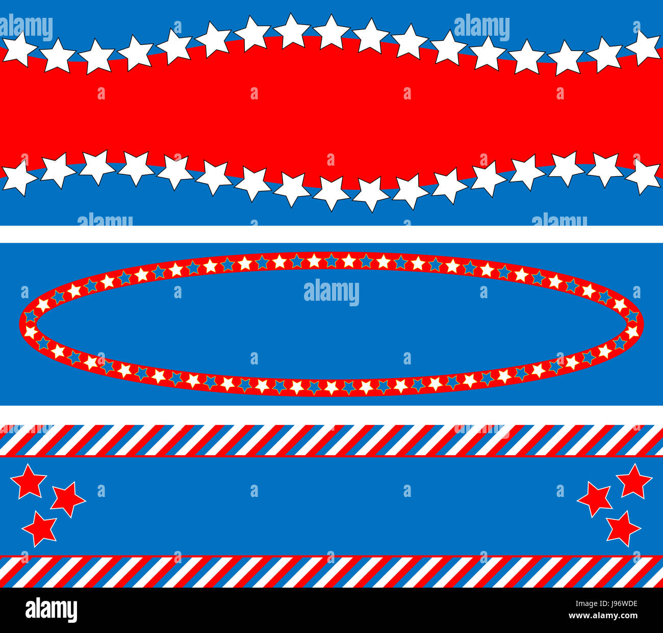 Red White And Blue Stripes Border