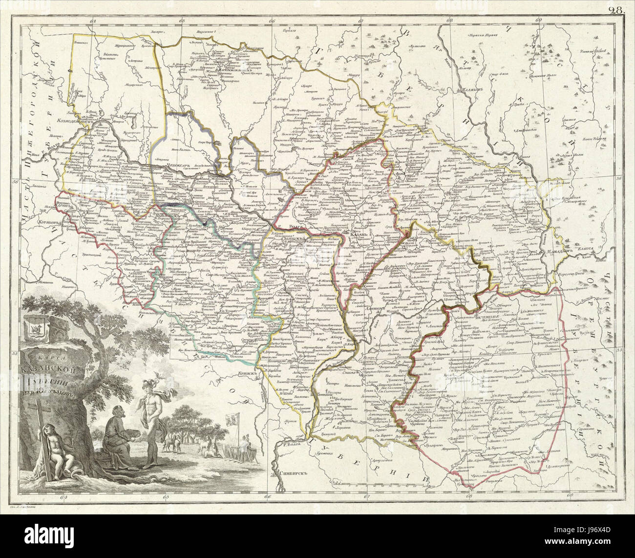 A map of the Russian Empire from 1800, featuring the Kazanskaya ...