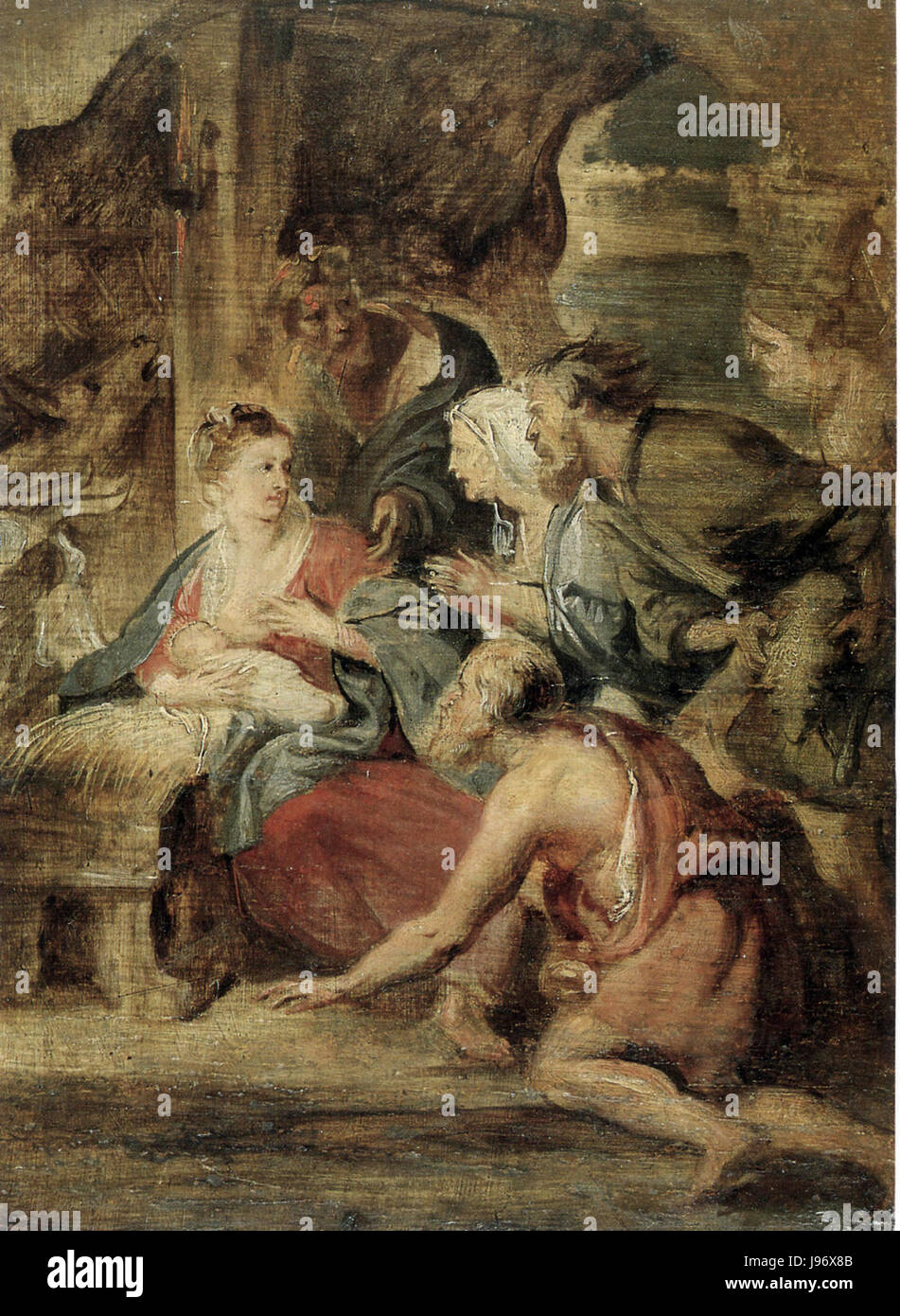 *Anbetung der drei Hirten*, also known as *Adoration of the Shepherds*, is a painting by Peter ...