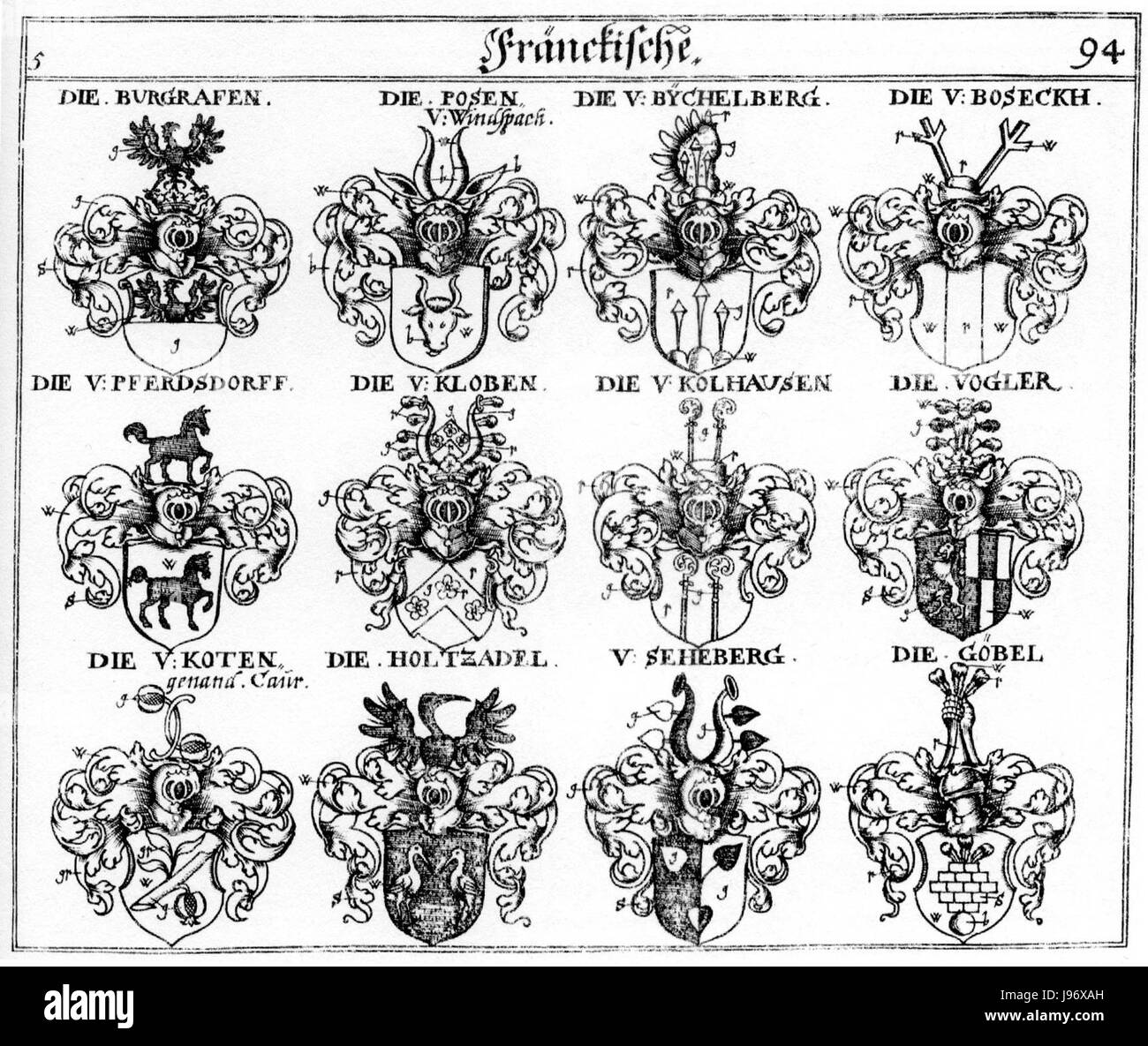 The Siebmacher's 'Wappenbuch' (Coat of Arms Book), printed between 1701 ...