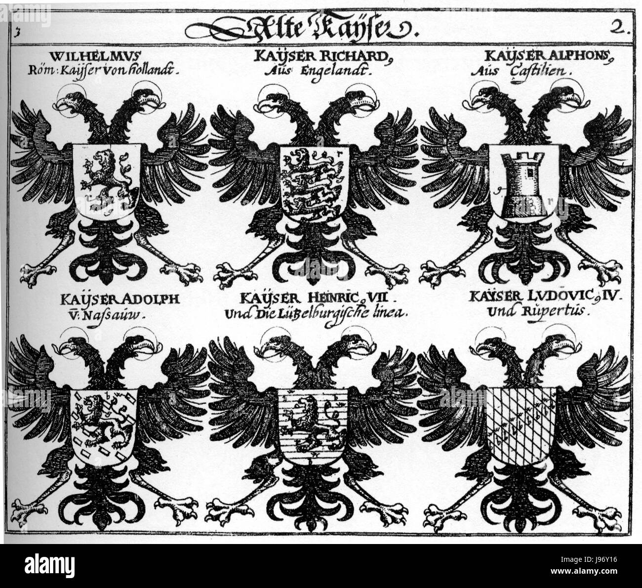 The holy family with coats of arms Black and White Stock Photos ...
