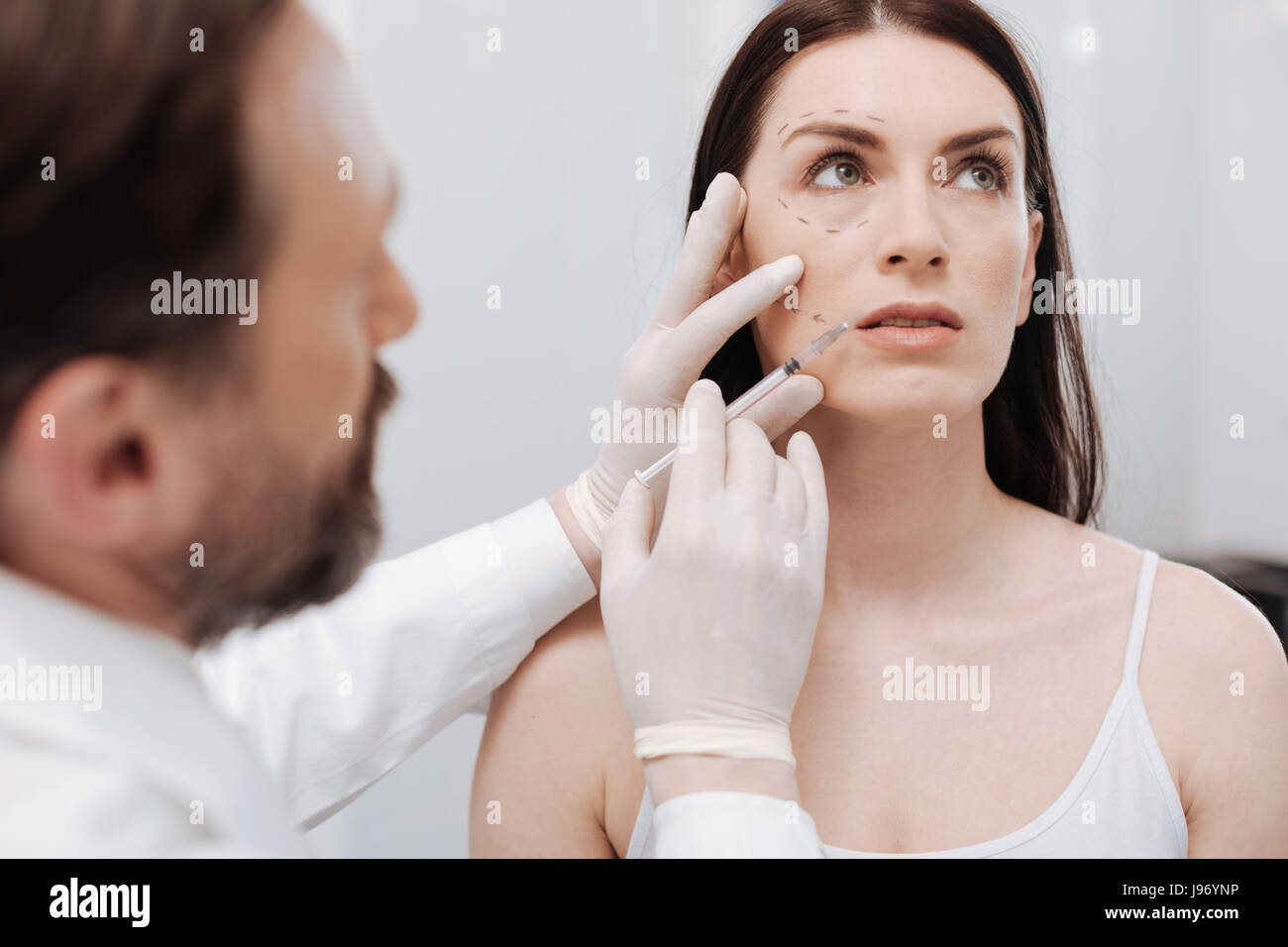 True beauty professional injecting botox Stock Photo - Alamy