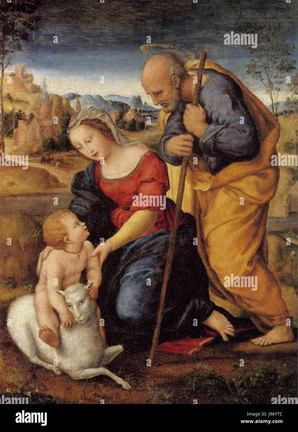 *The Holy Family with the Lamb* is a religious artwork depicting the ...