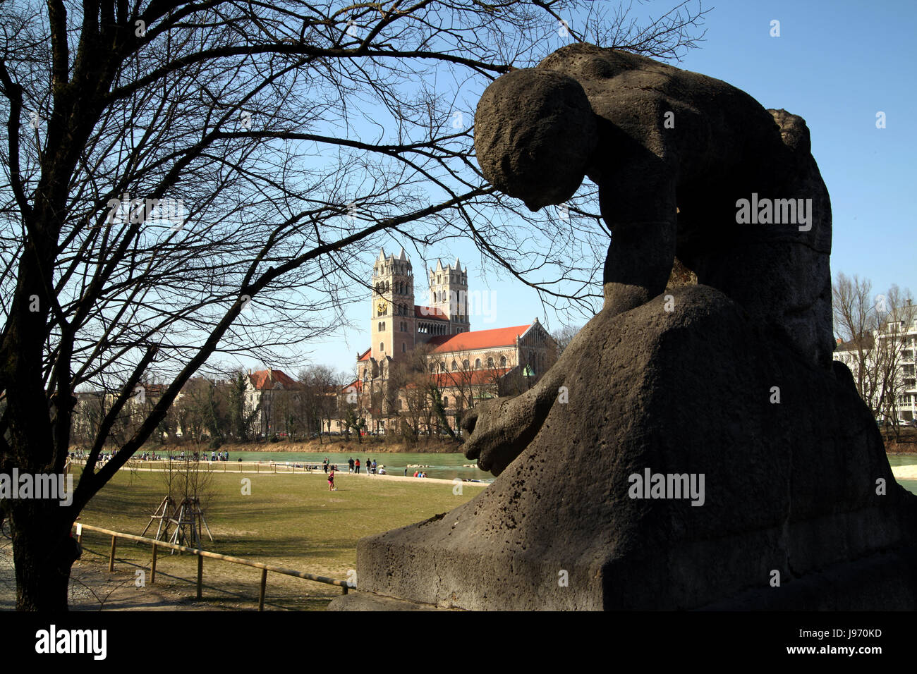st. maximilian on the isar Stock Photo - Alamy