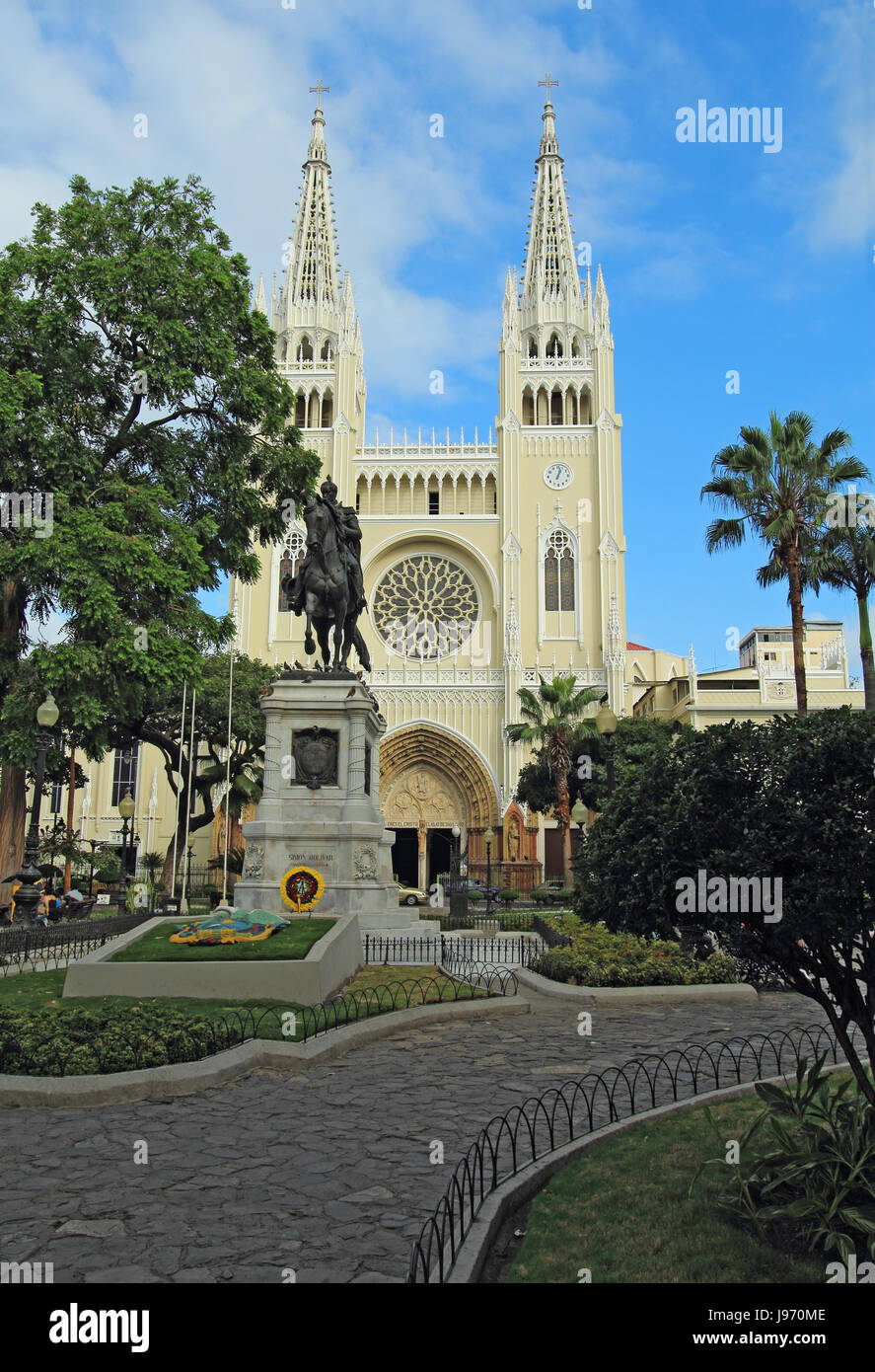 monument, cathedral, iguana, catholic, ecuador, metropolitan, blue ...