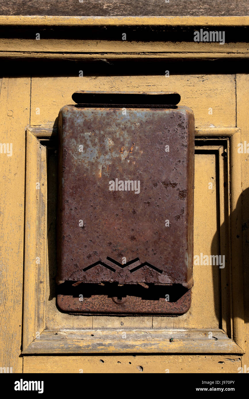 object, closeup, door, vintage, wall, broken, metal, mailbox, rust ...
