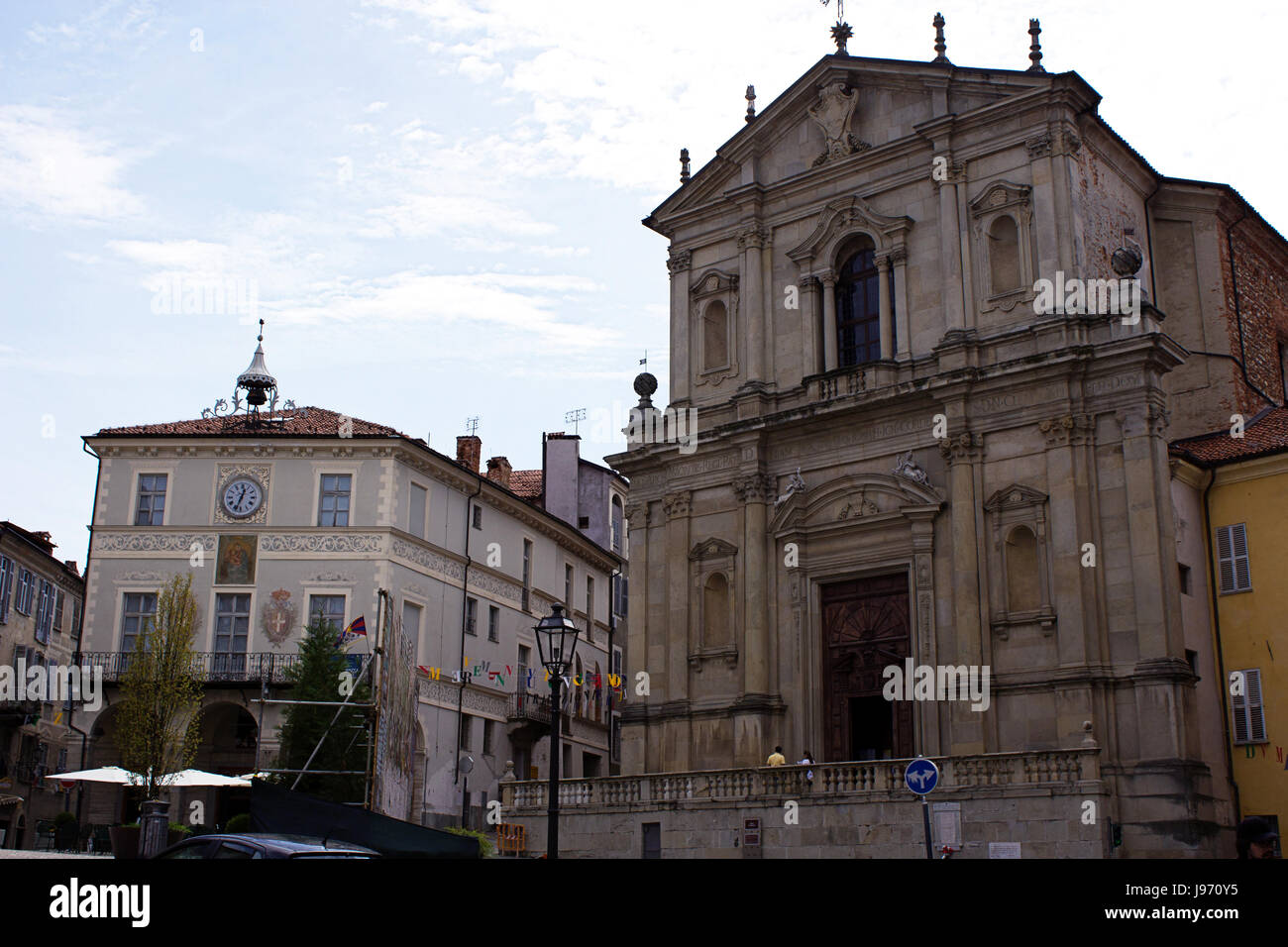 Town of Mondovi, Piedmont, north of Italy: details of the historical ...