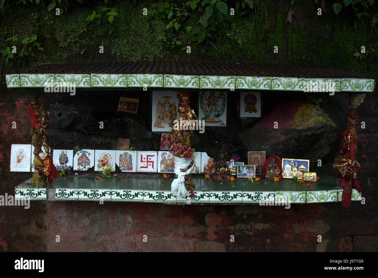 Small Hindu shrine on Observatory Hill, Darjeeling West Bengal India ...