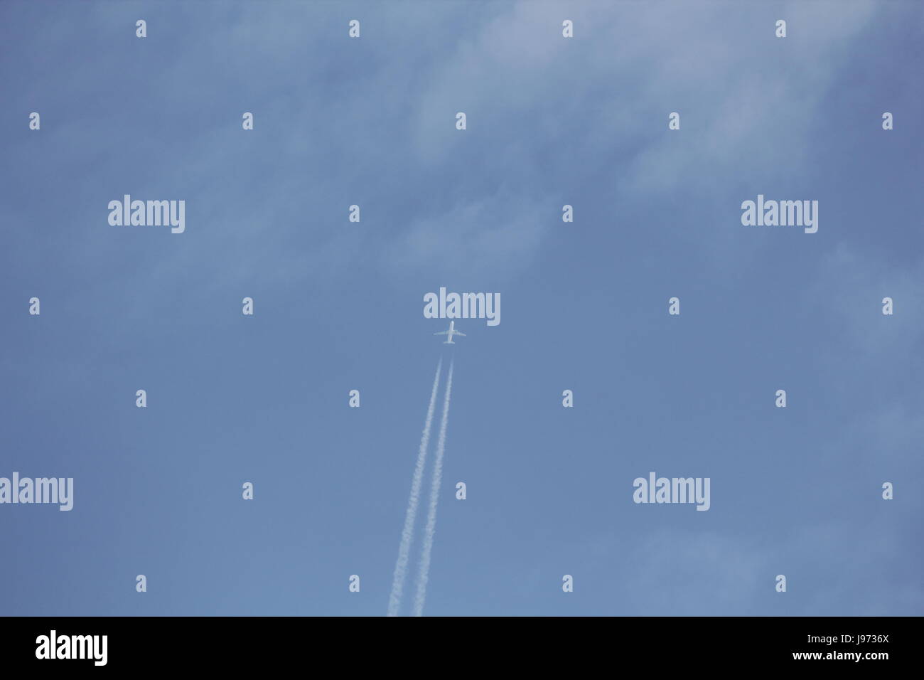 blue, contrail, firmament, sky, aircraft, aeroplane, plane, airplane ...