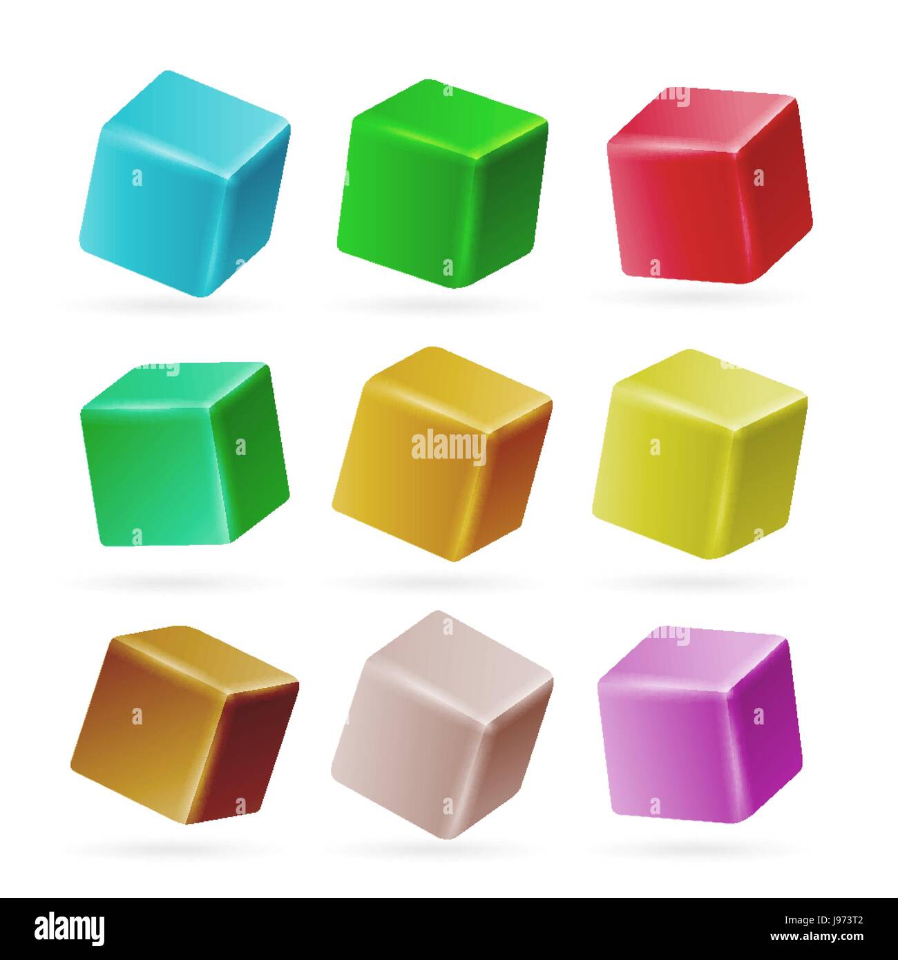 Colorful Cube 3d Set Vector. Perspective Empty Models Of A Cube Isolated On White. Playing Child ...
