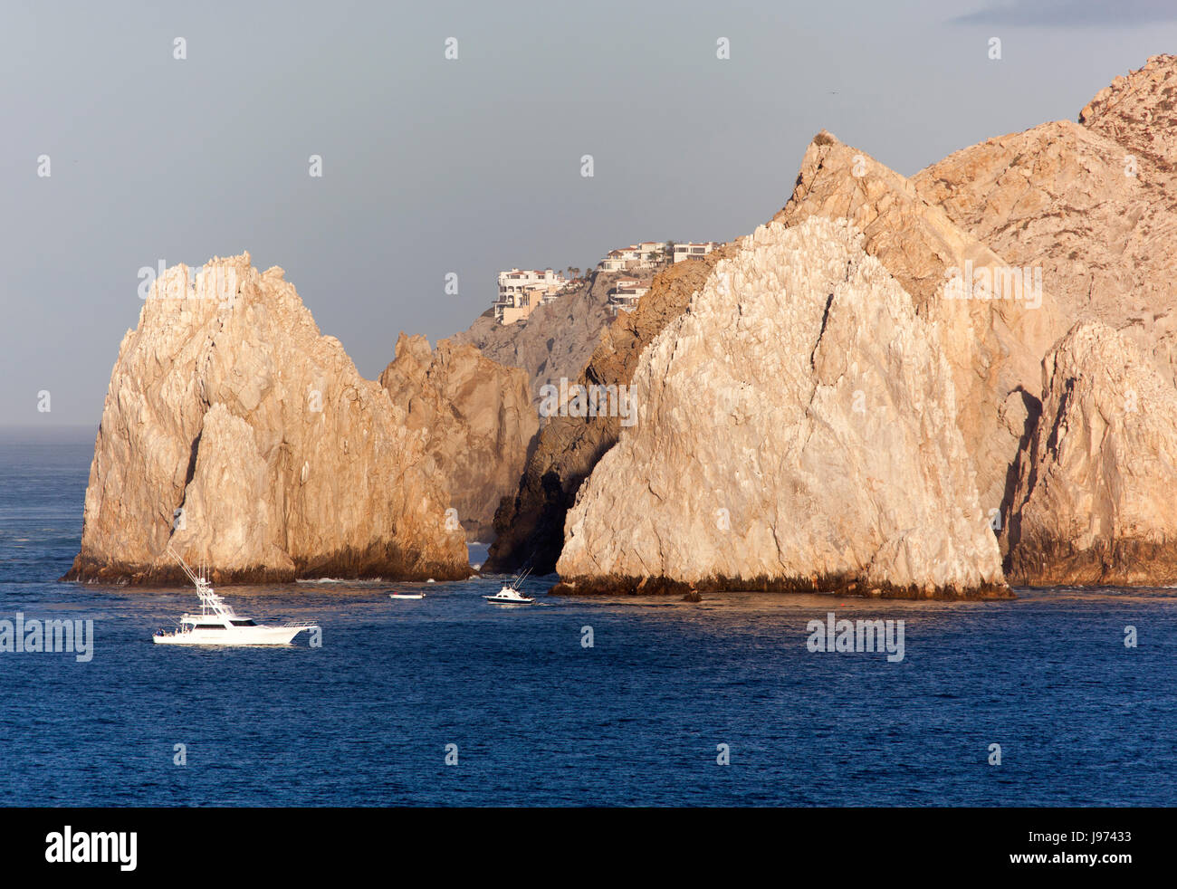 The famous rocks of Cabo San Lucas resort town in a morning light ...