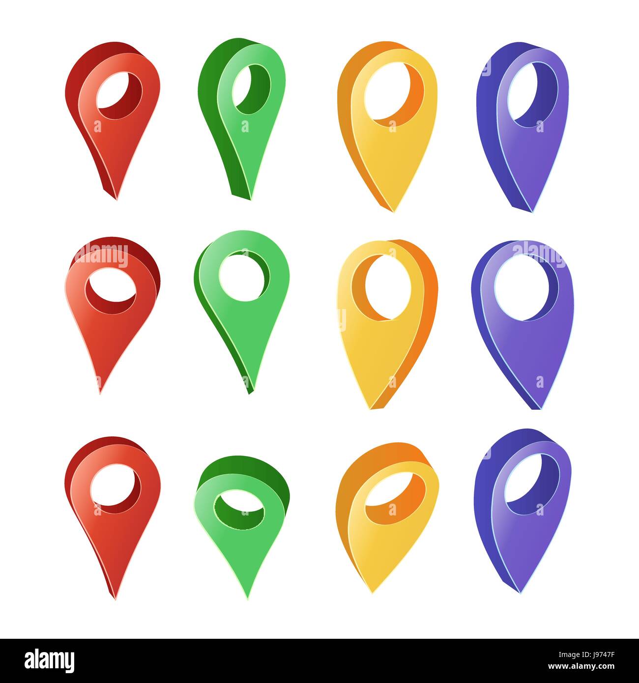 3d Map Pointer Vector. Colorful Set of Modern Map Round Pointers ... 3d Map Pointer Vector. Colorful Set of Modern Map Round Pointers ...