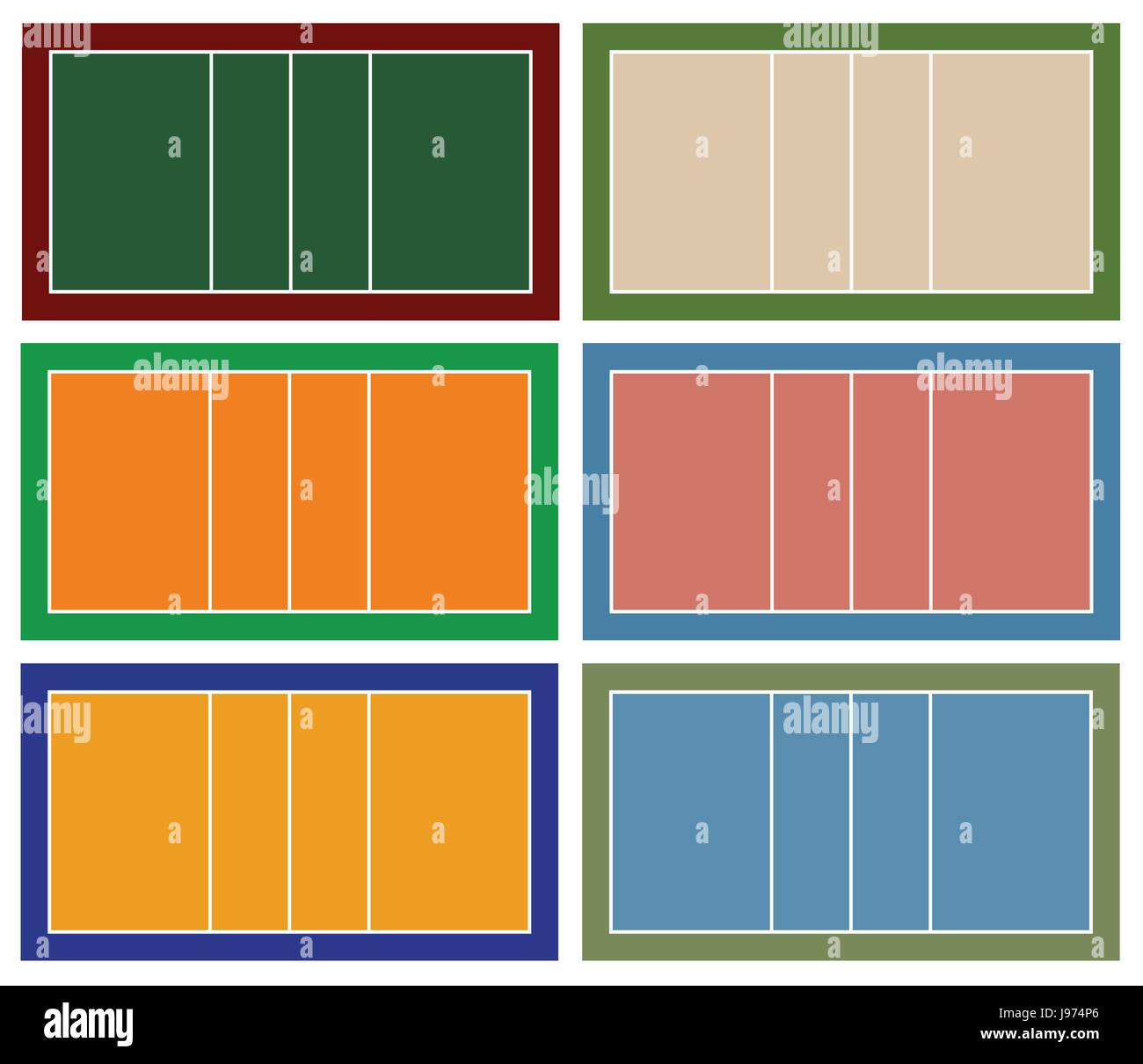 Set of different volleyball court isolated on white Stock Vector Image ...