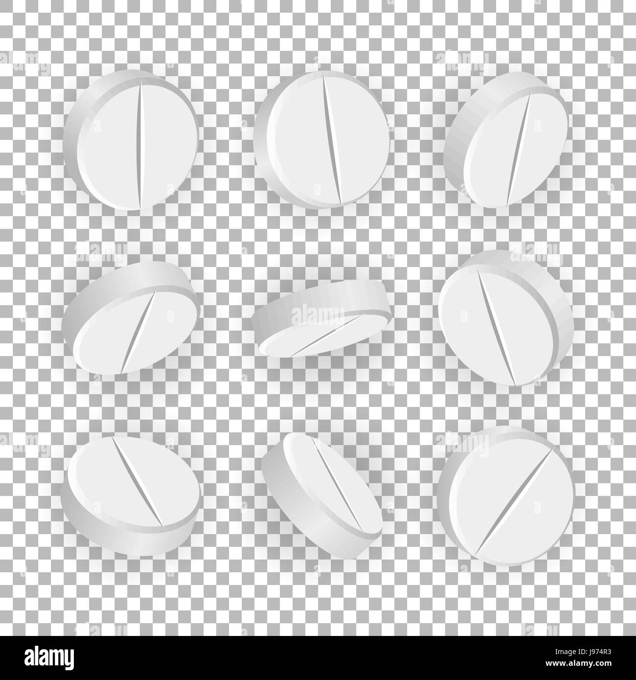 White 3D Medical Pills Or Drugs Vector Illustration. Set Of Realistic ...