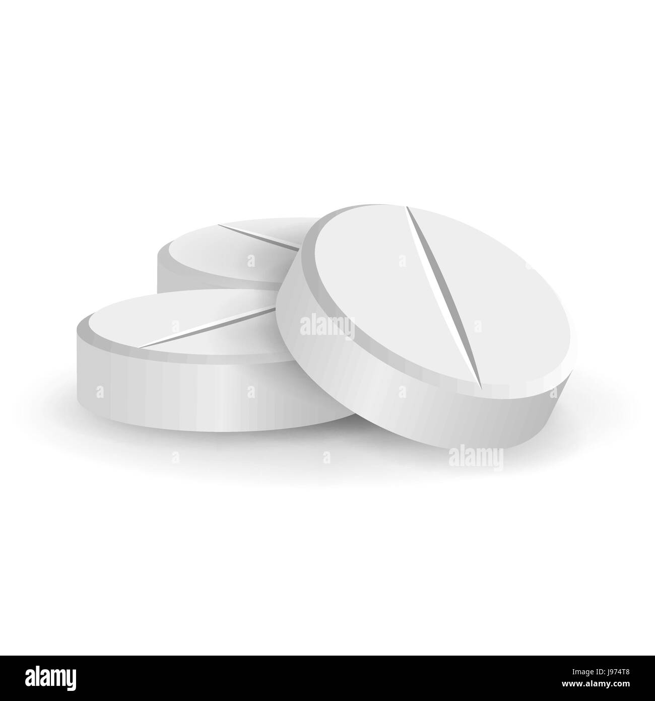 White 3D Medical Pills Or Drugs Vector Illustration. Tablets Set In ...
