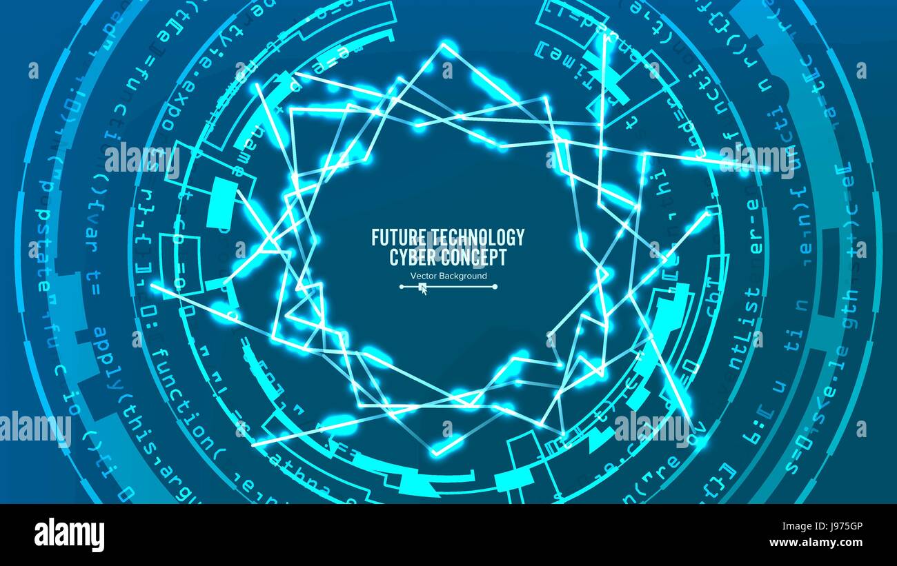 Futuristic Technology Connection Structure. Vector Abstract Background. Future Cyber Concept. Hi ...
