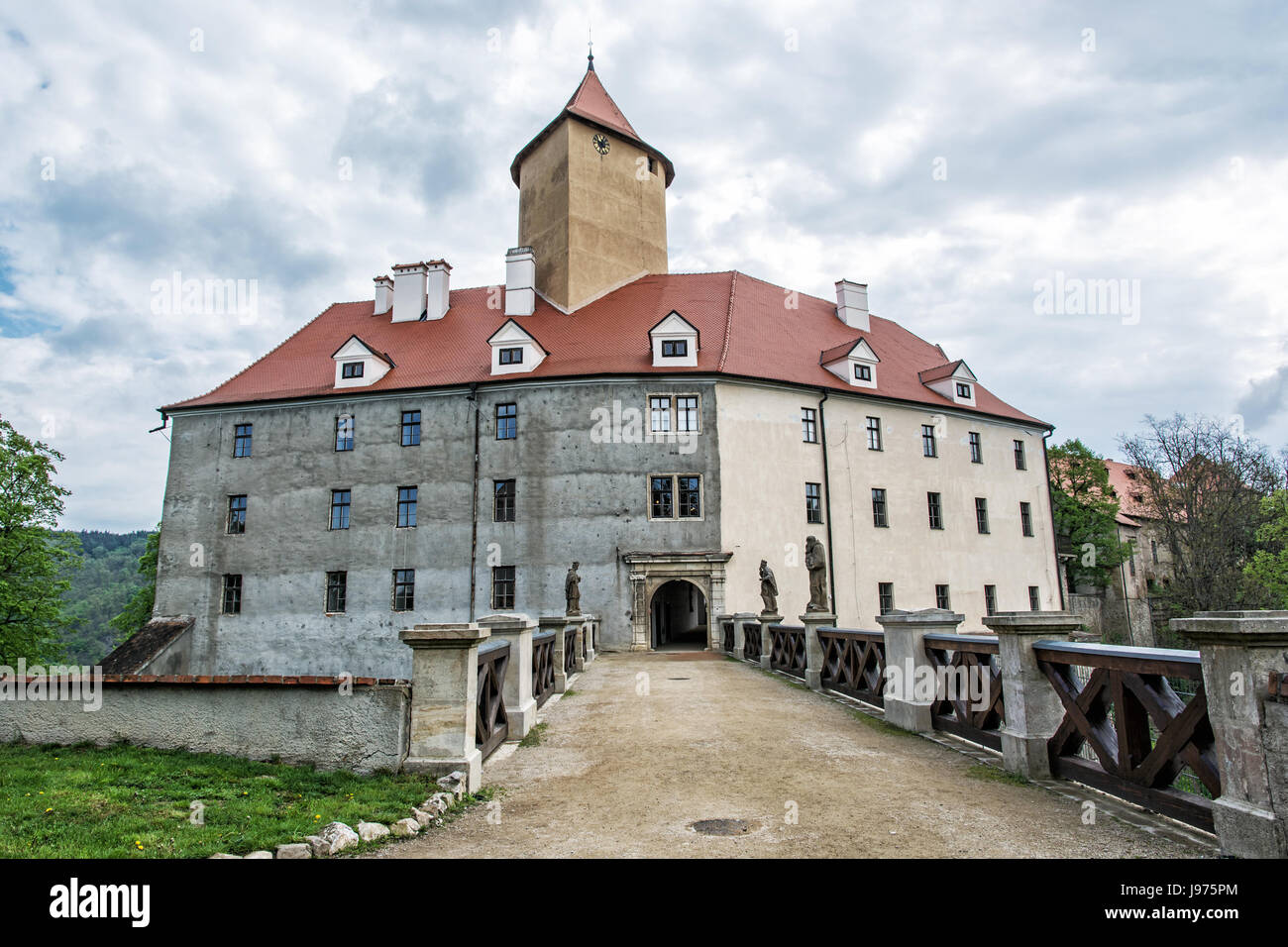 Famous Veveri castle, Moravia, Czech republic. Ancient architecture ...