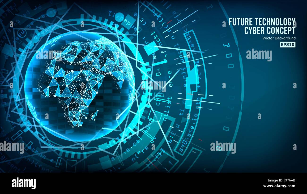 Futuristic Technology Connection Structure Vector Abstract Background Cyberspace Electronic