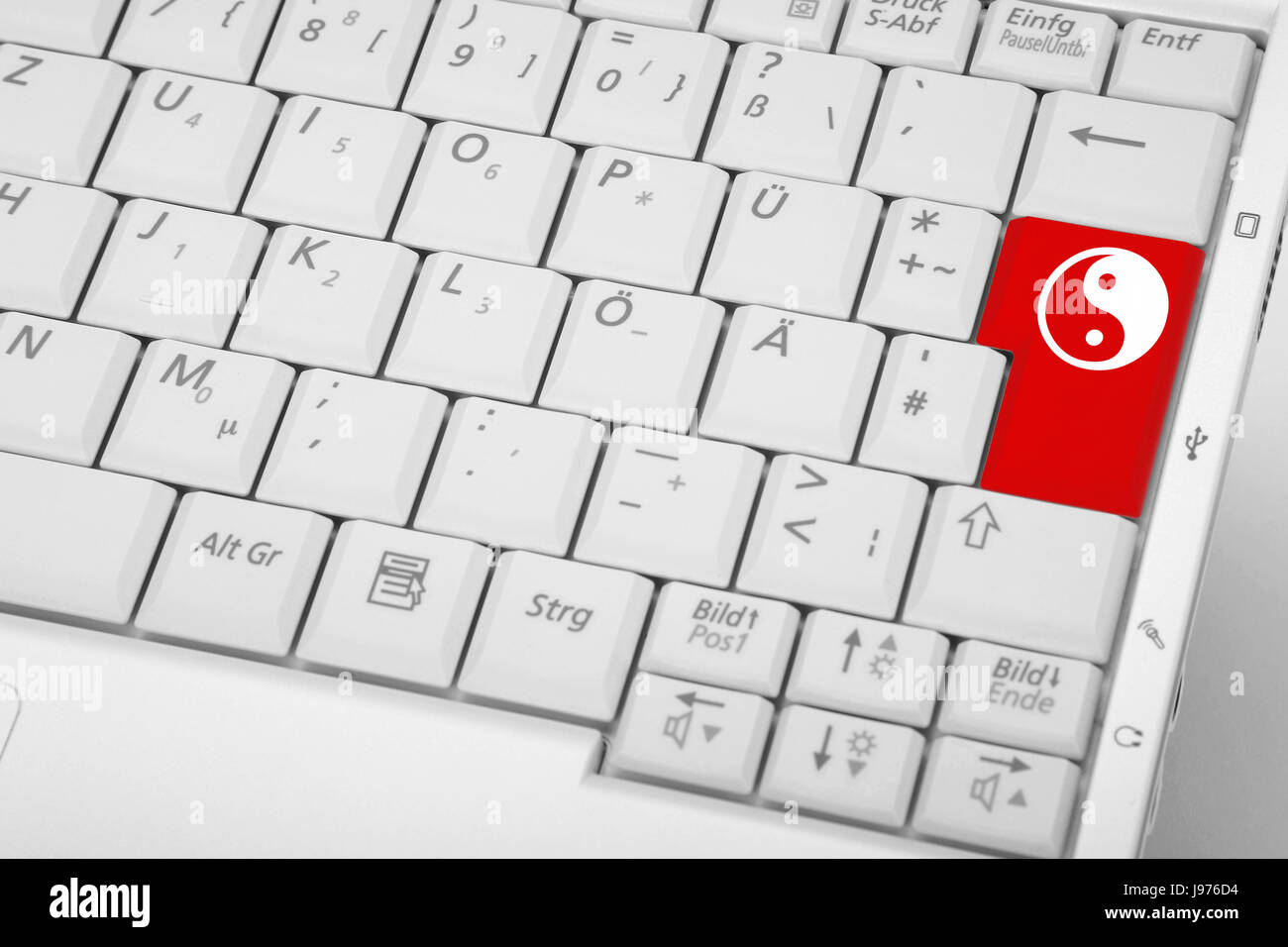computer keyboard ying yang Stock Photo - Alamy