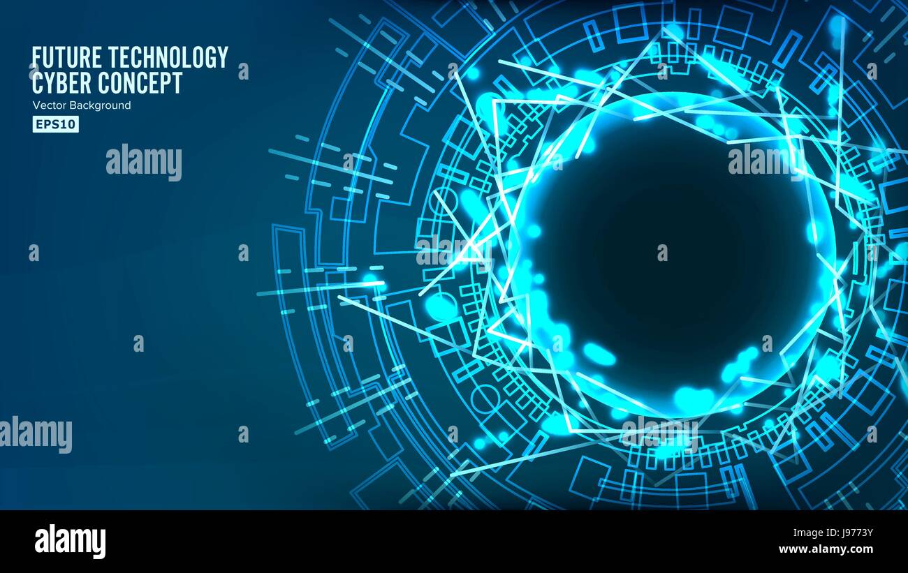 Futuristic Technology Connection Structure. Vector Abstract Background. Blue Electronic Network ...