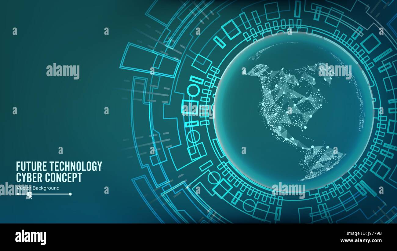 Futuristic Technology Connection Structure. Vector Abstract Cyberspace ...