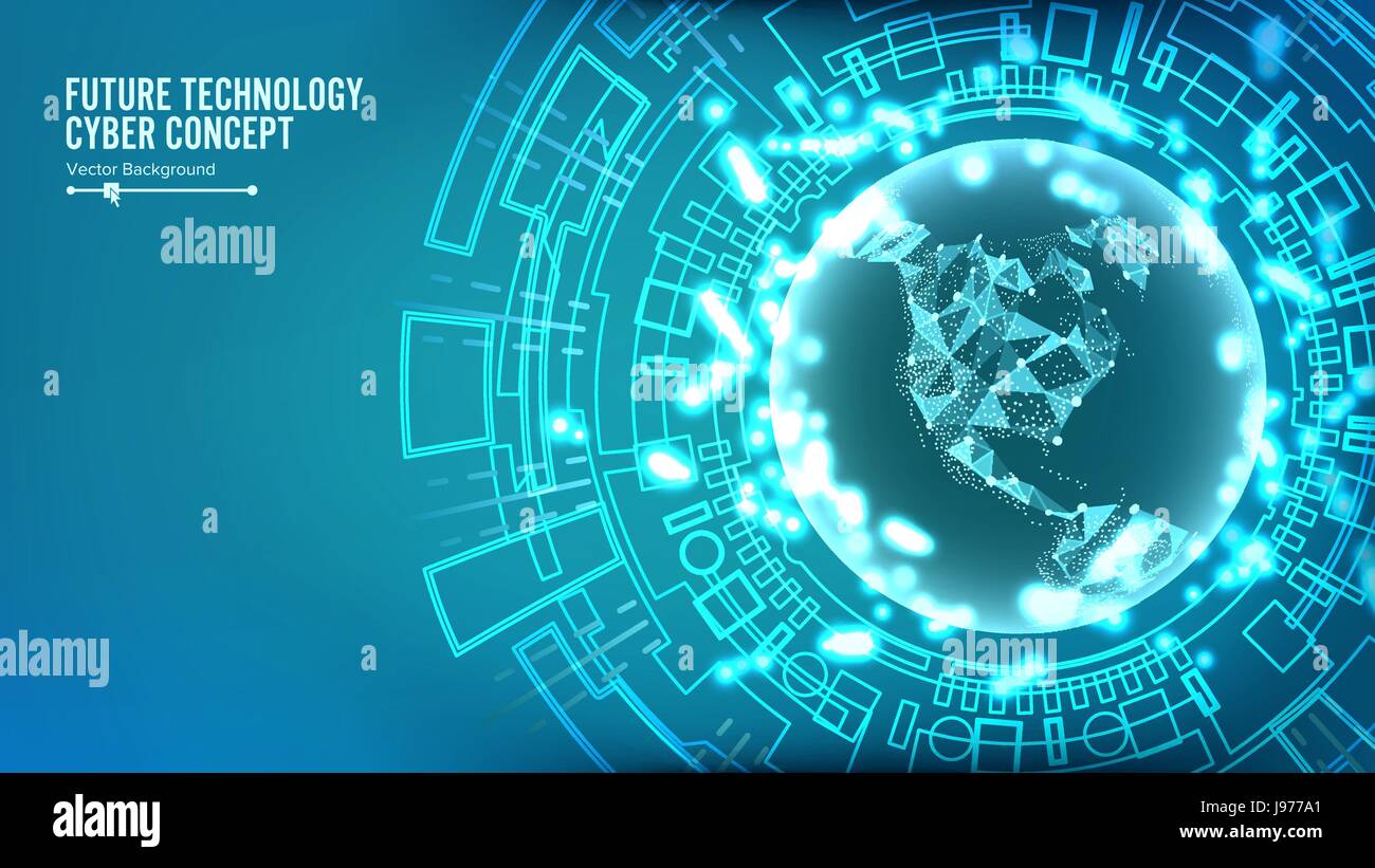 Futuristic Technology Connection Structure. Vector Abstract Cyberspace Background. Future Cyber ...